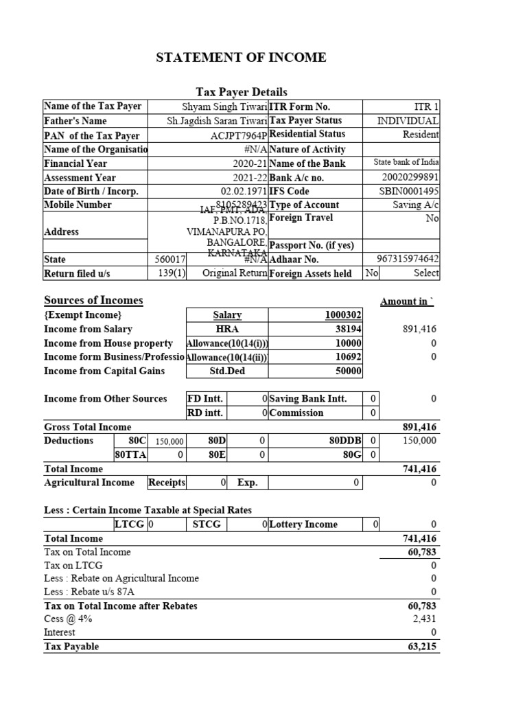 Computation | PDF | Tax Refund | Capital Gains Tax