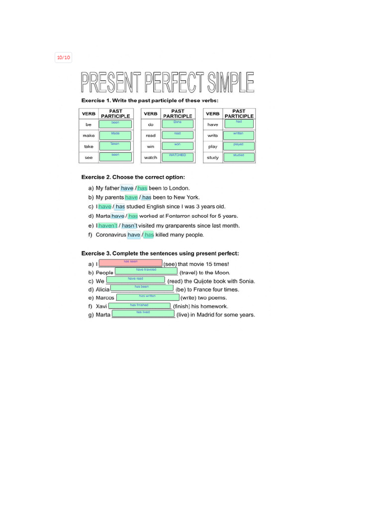 Present Perfect | PDF