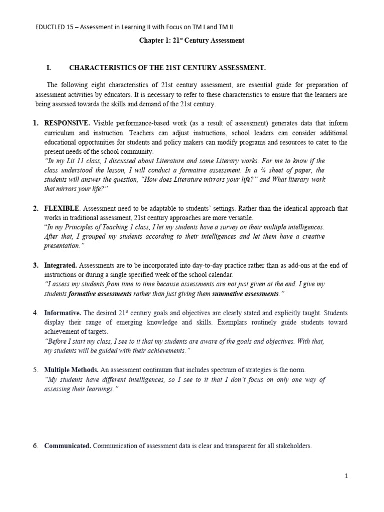 EDUC 15 Chap 1 2 Edited 1 | PDF | Educational Assessment | Learning