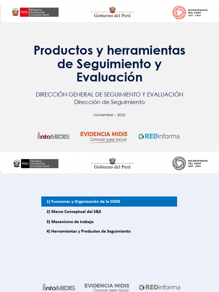 Lección 2 - .Productos y Herramientas de Seguimiento y Evaluación Del MIDIS | PDF