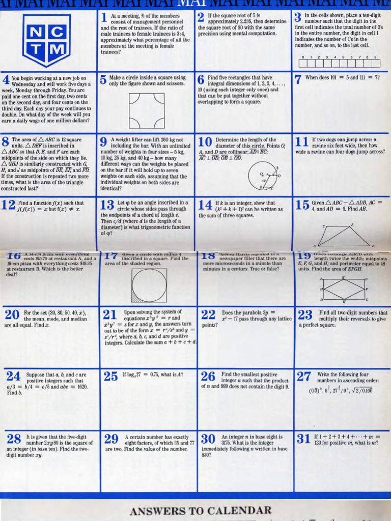 Math Problem Solving Challenges | PDF | Area | Numbers