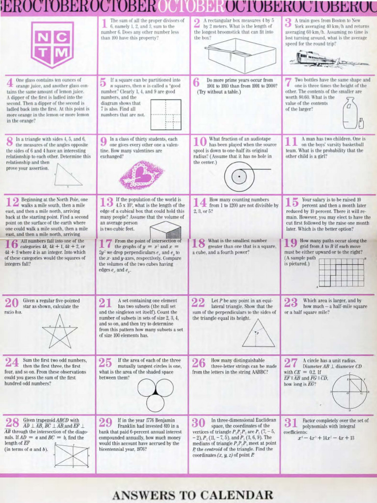 1989 - 10 - Calendar Problems | PDF