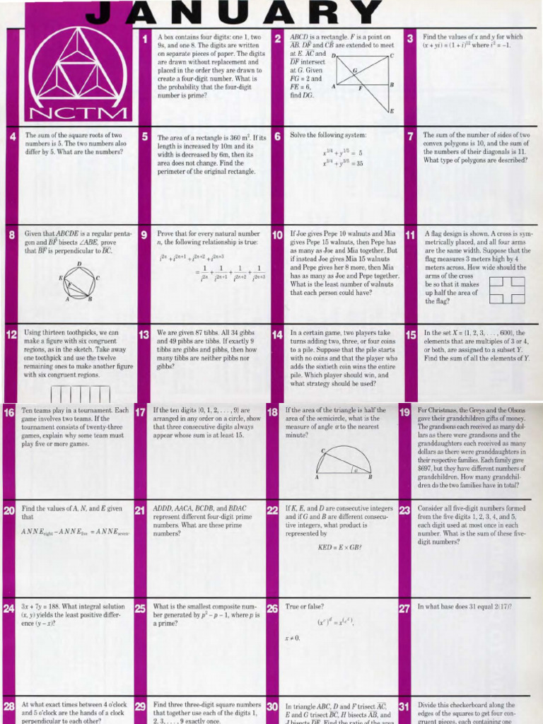 1998 - 1 - Calendar Problems | PDF | Mathematics | Science