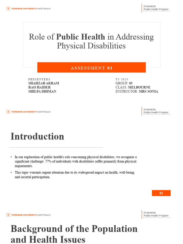 Role of Public Health in Addressing Physical Disabilities | PDF ...