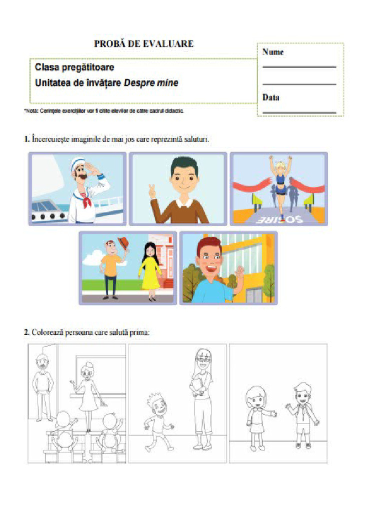 CLR Evaluare Despre Mine U2 | PDF