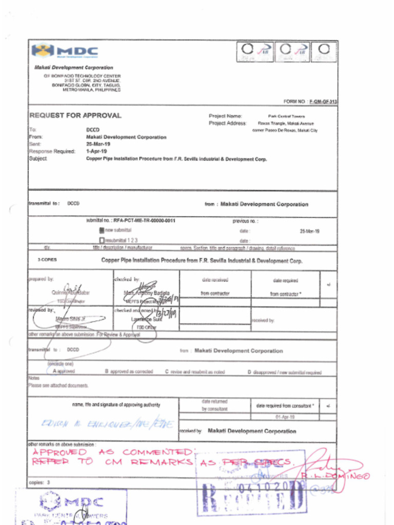 Rfa PCT Me TR 0011 MS Installation - of - Ref - Pipe | PDF