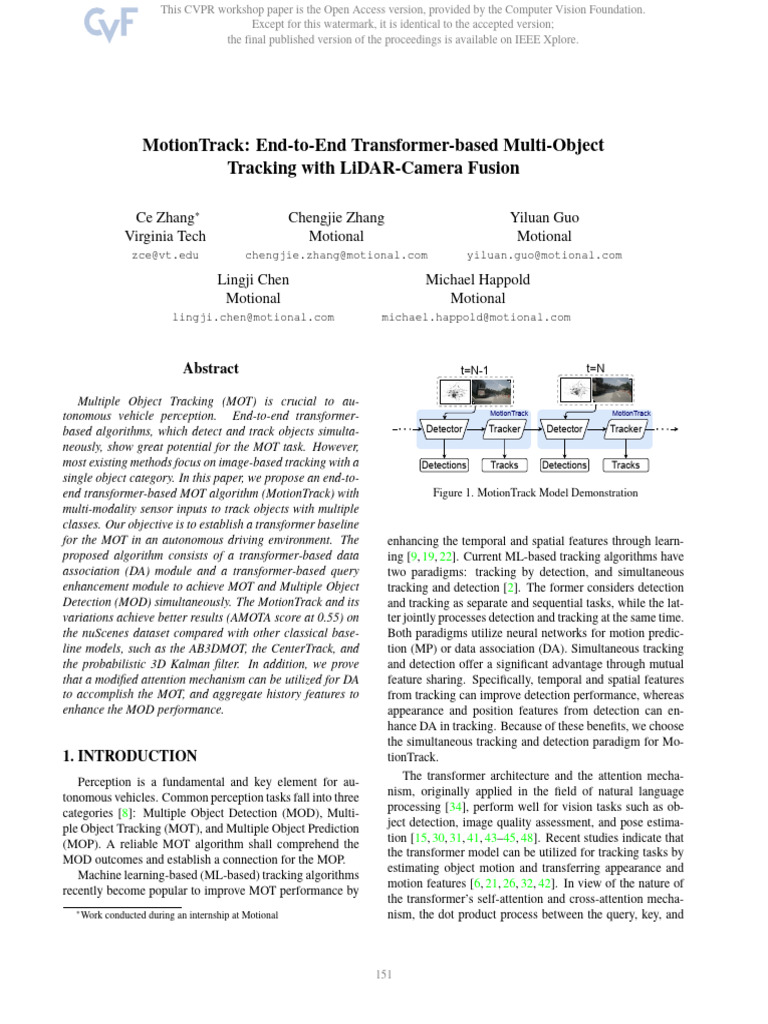 LiDAR-Camera Fusion for Multi-Object Tracking | PDF | Lidar | Computer ...