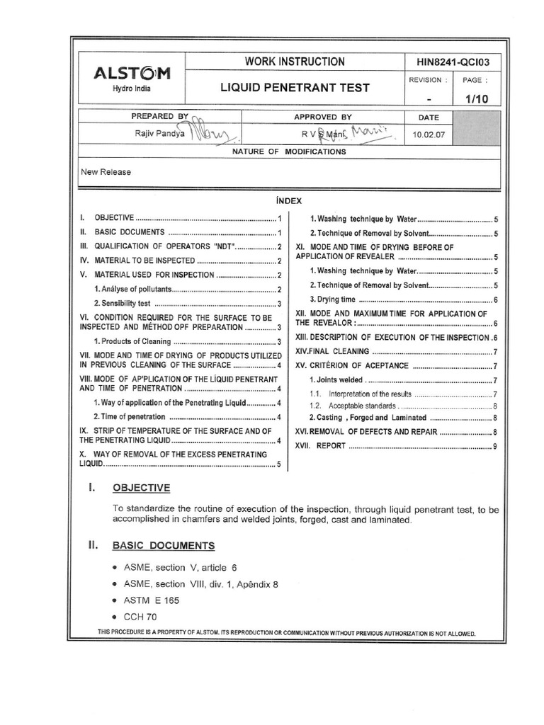 Liquid Penetrant Test | PDF