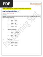 BUITEMS Entry Test Sample Paper NAT ICOM | PDF | Full Employment | Tax Rate