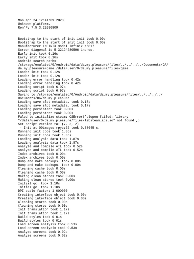 Ren'Py Game Initialization Errors | PDF | Computers