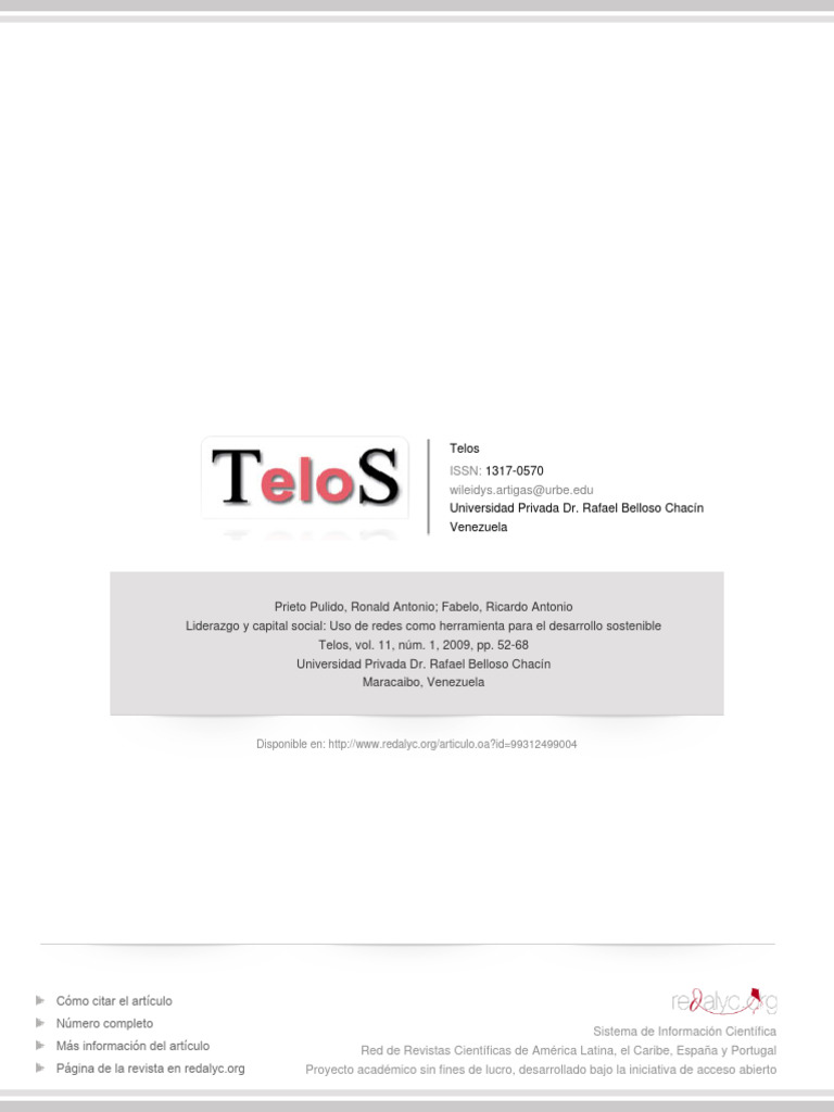 Telos 1317-0570: Issn: Wileidys - Artigas@urbe - Edu | PDF | Ciencias sociales
