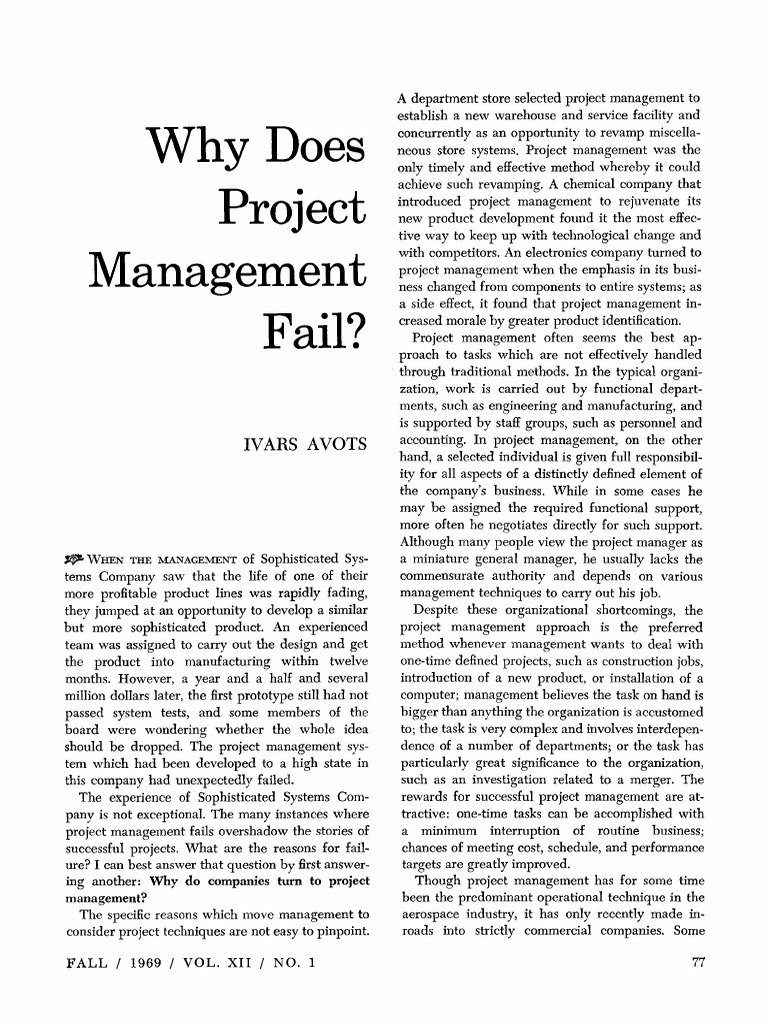 Does Project Management: Fail? | PDF