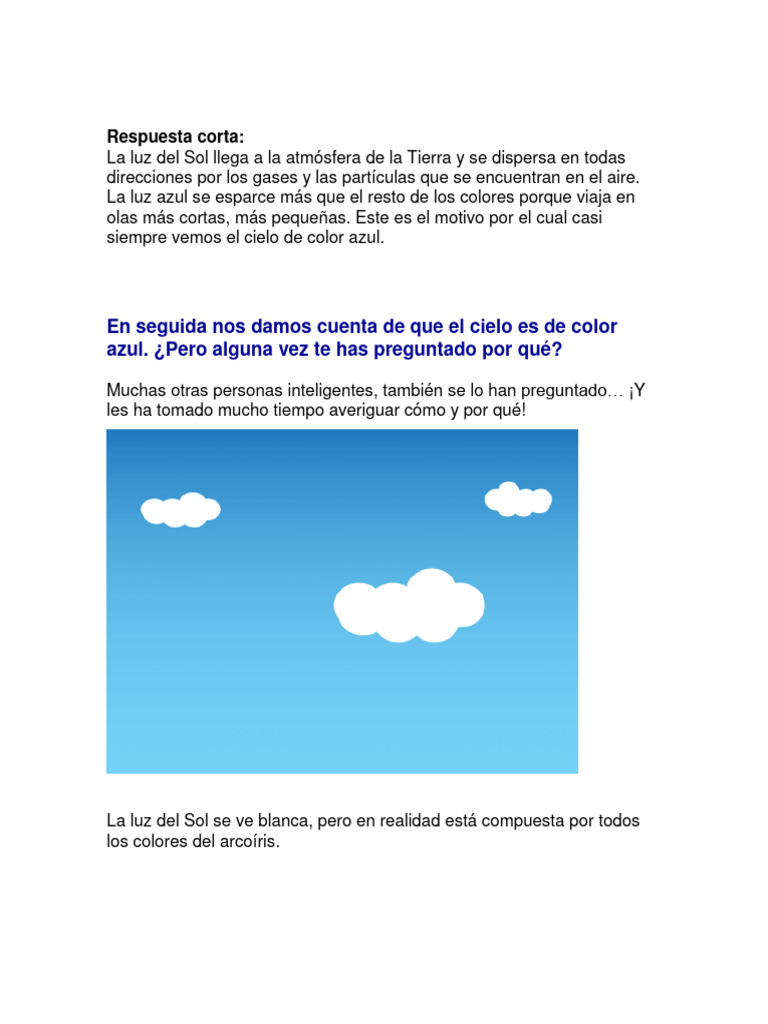 Por Qué El Cielo Es Azul | PDF