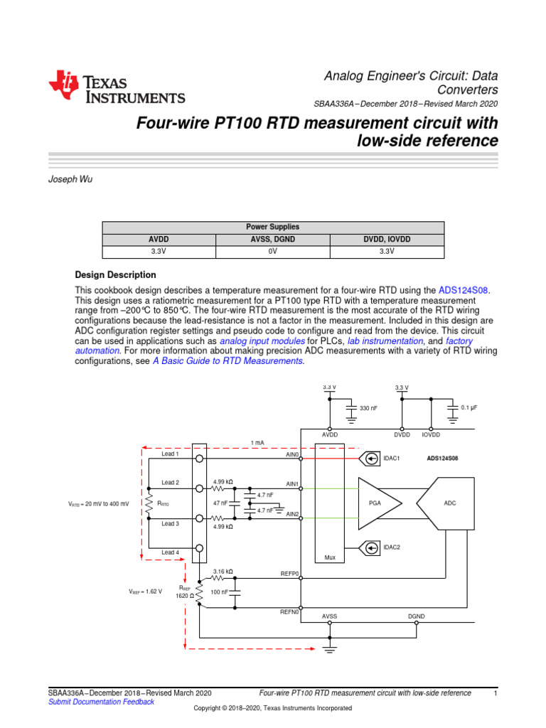 RTD Curcit | PDF | Resistor | Analog To Digital Converter