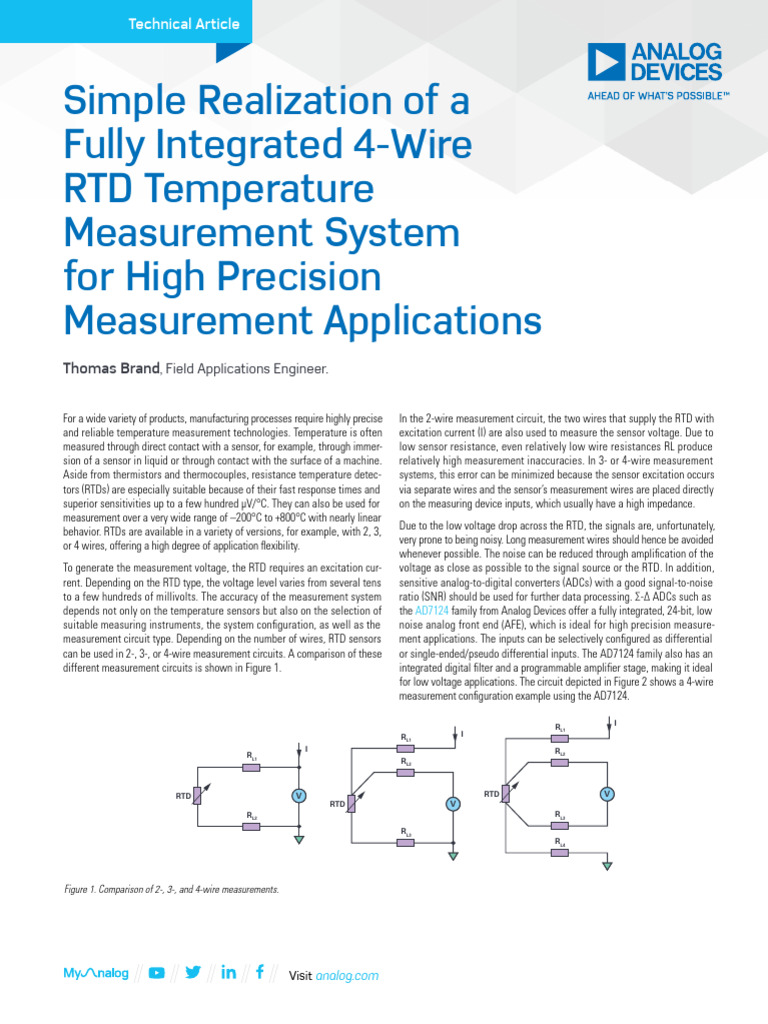 Simple Realization of A Fully Integrated 4 Wire RTD Temperature Measurement System For High ...