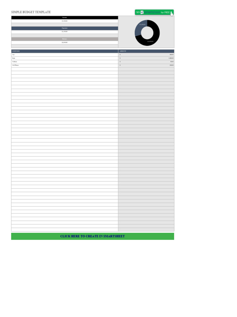 Simple Budget Plan Template | PDF