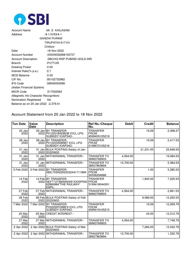 Bank Statement | PDF | Personal Identification Number | Financial Services
