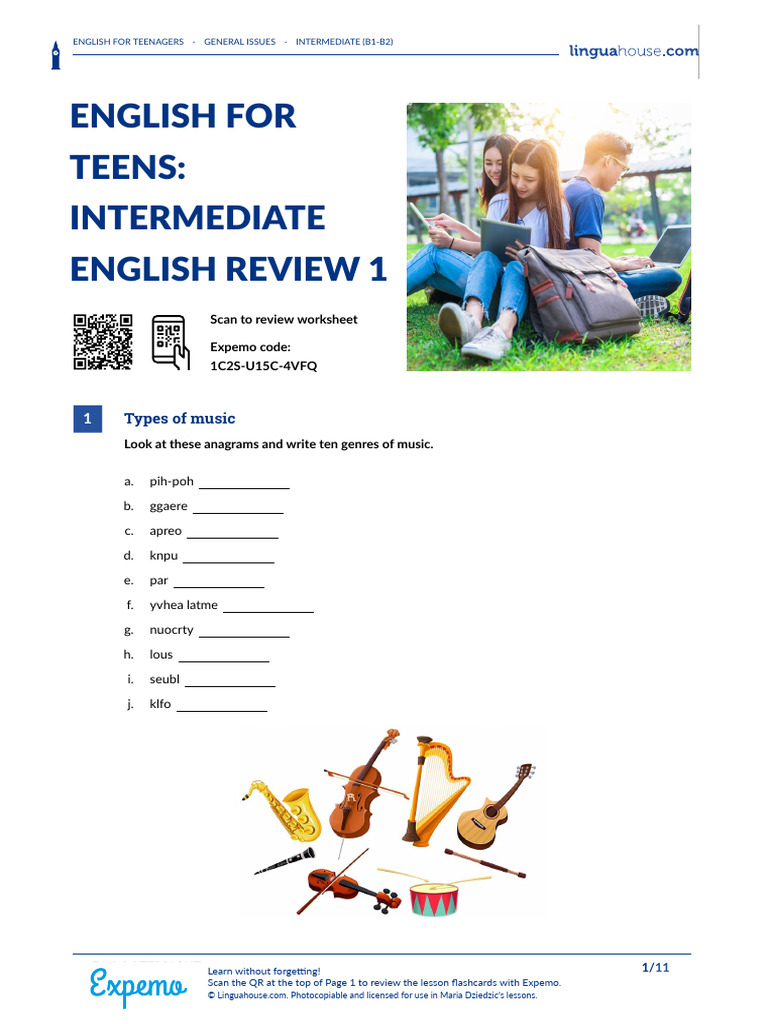 English For Teens Intermediate English Review 1 British English Student | PDF