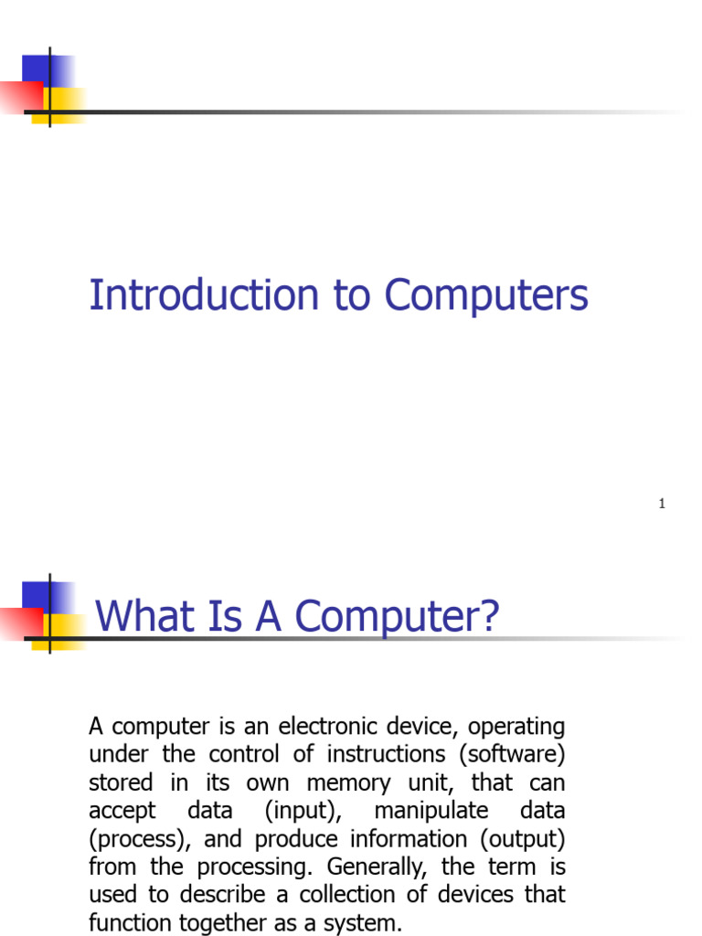 Introductionto Computers | PDF | Computer Data Storage | Input/Output