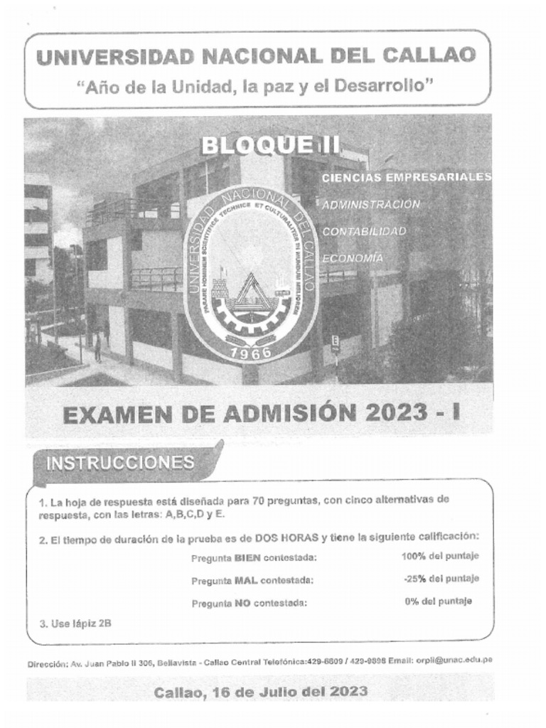 Examen Bloque Ii 16 de Julio | PDF
