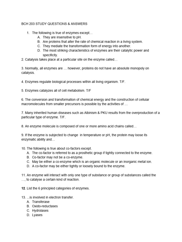 BCH 203 & 202 | PDF | Enzyme Inhibitor | Enzyme