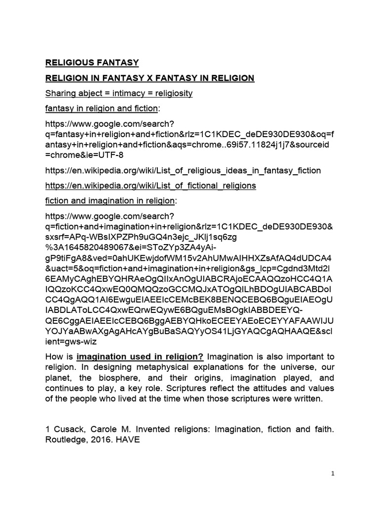 RELIGIOUS FANTASY | PDF