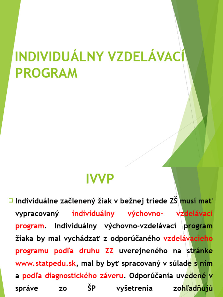 Individuálny Vzdelávací Program | PDF