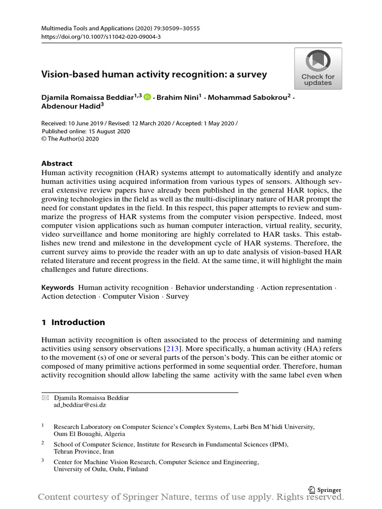Vision-Based Human Activity Recognition A Survey | PDF