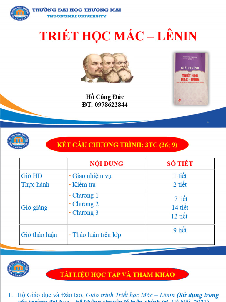 Slide Môn Triết Học Mác - Lênin 2021 - Hồ Công Đức | PDF