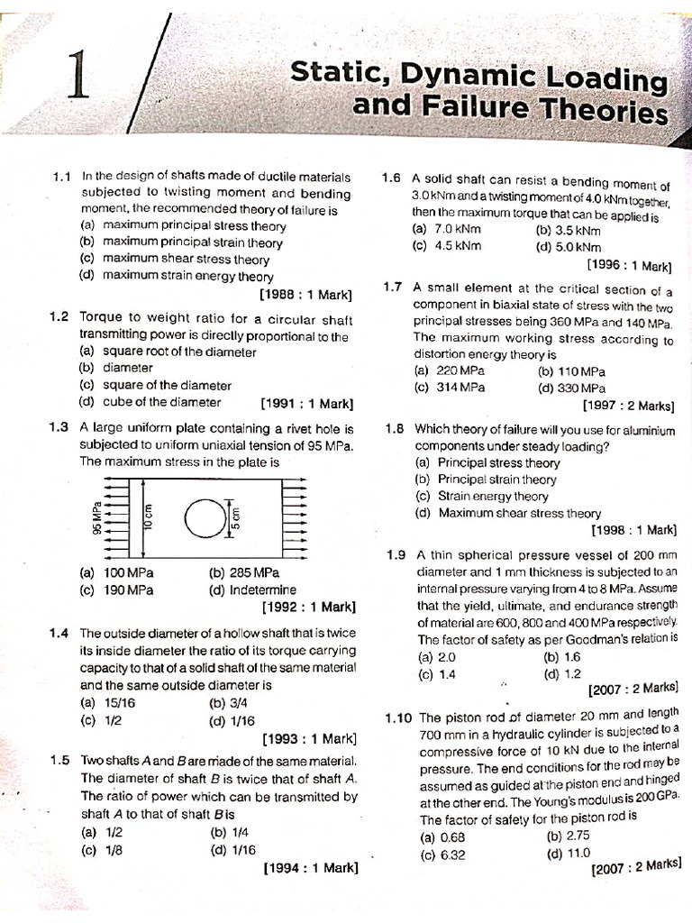 Static Dynamic Loading and Failure Theories | PDF