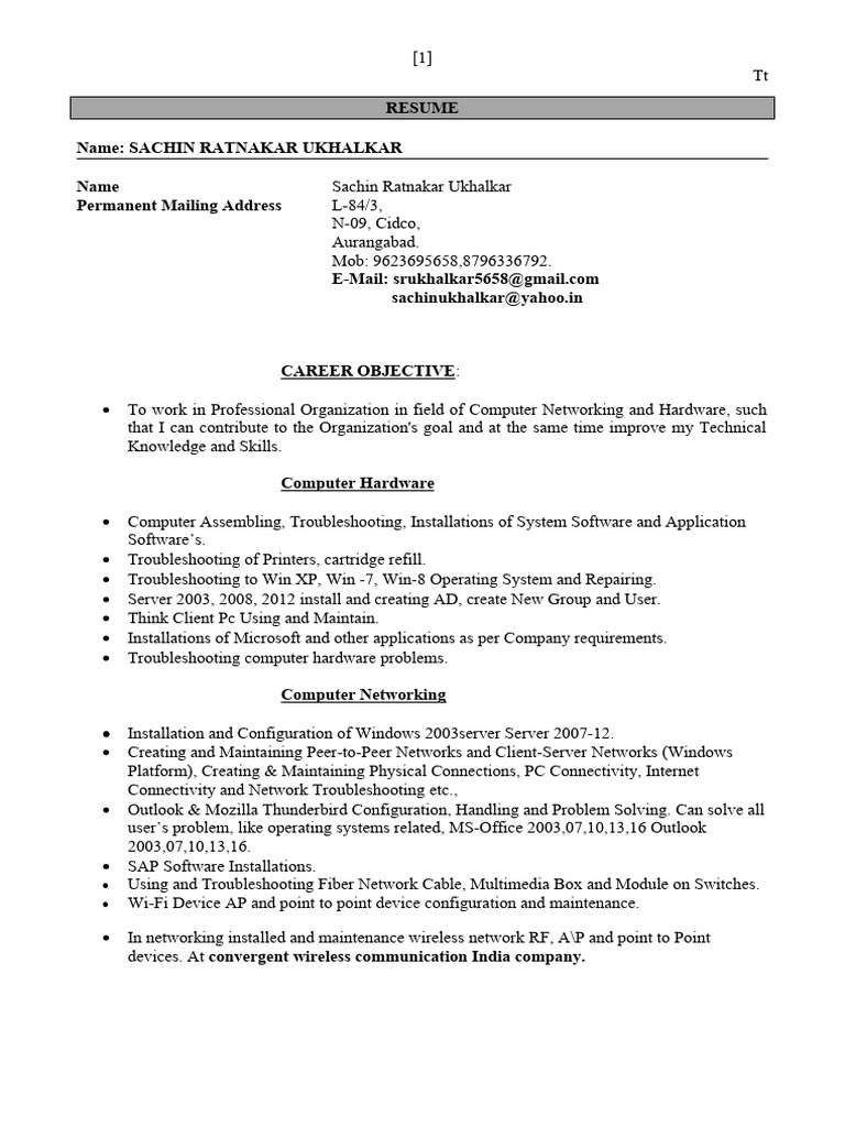 Sachin Resume | PDF