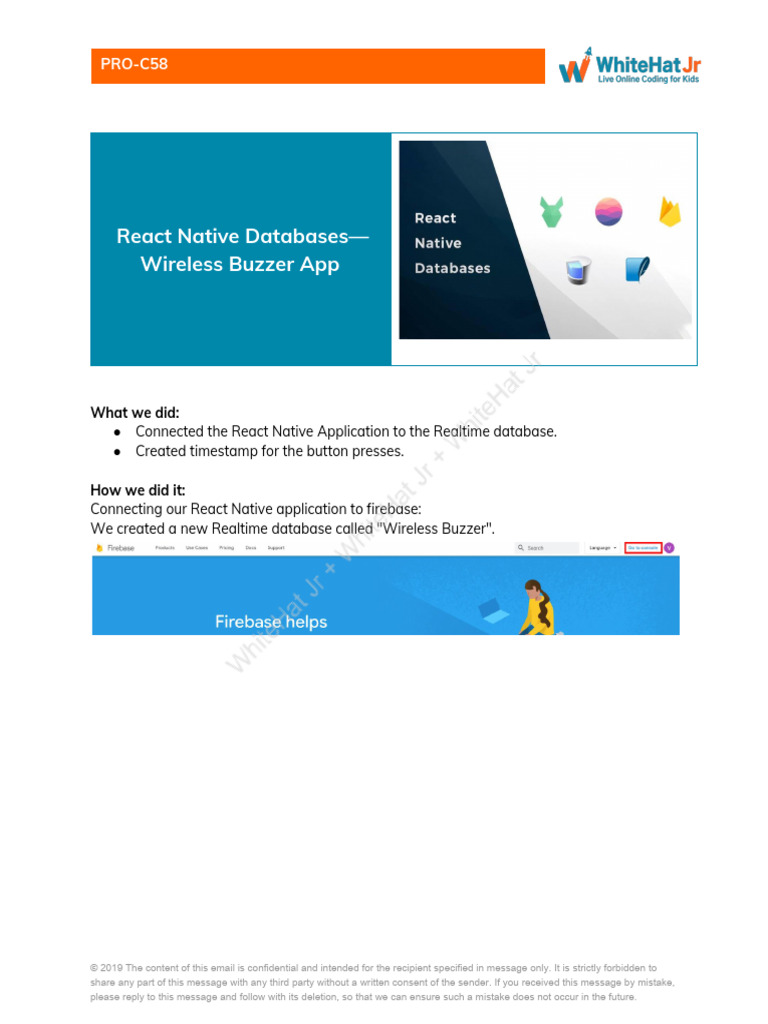 React Native Databases - Wireless Buzzer App: PRO-C58 | PDF
