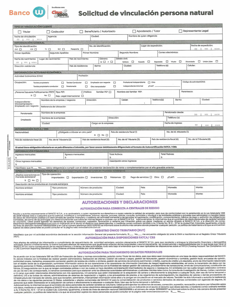 Solicitud de Vinculacion Clave 2000 | PDF