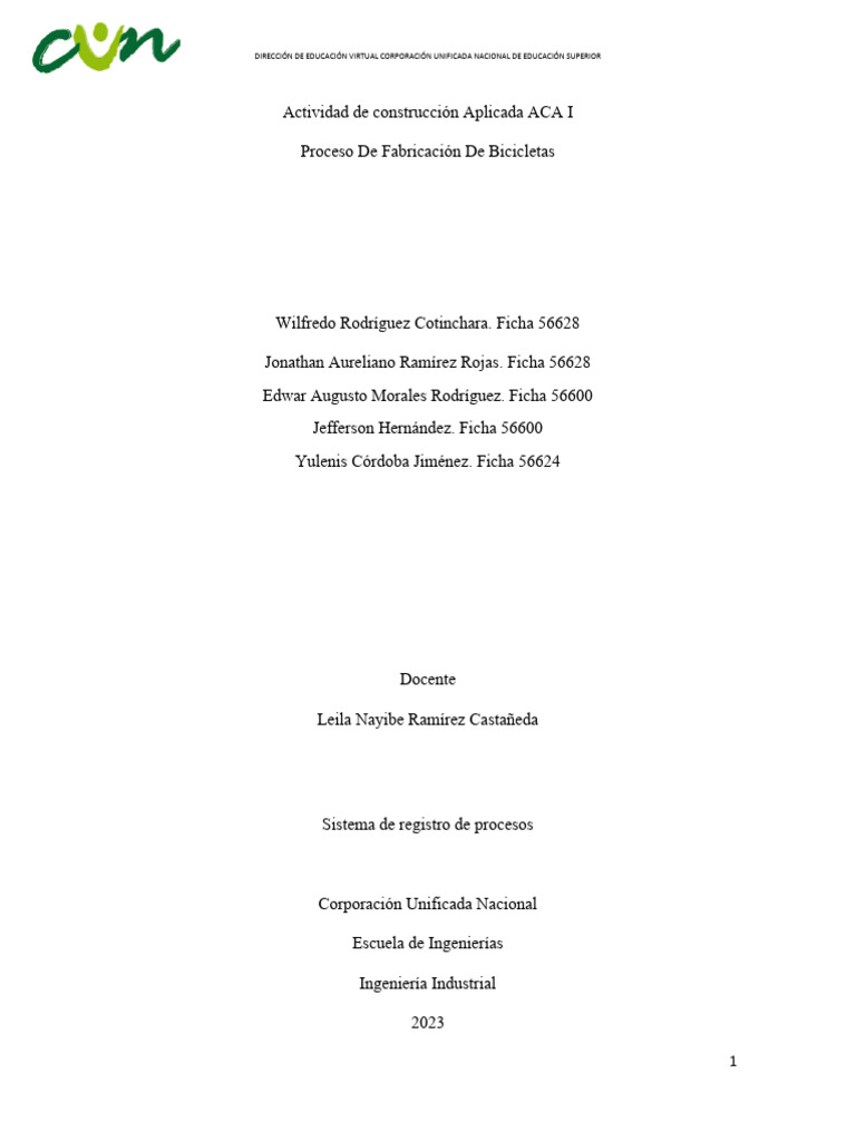 SISTEMA DE REGISTRO DE PROCESOS ACA2 | PDF