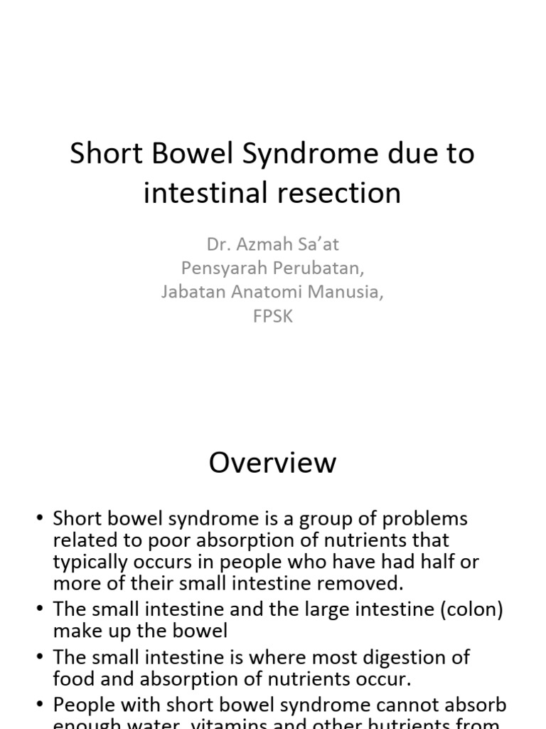 Short Bowel Syndrome | PDF | Gastrointestinal Tract | Small Intestine