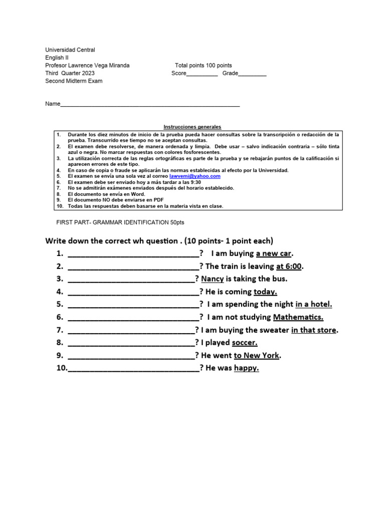 Second Midterm Exam English II | Download Free PDF | Atlantic Slave ...