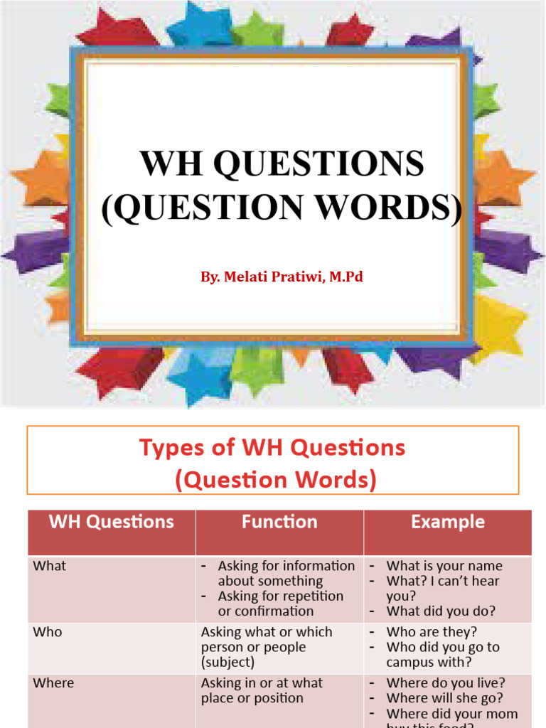 4 WH Questions | Download Free PDF | Question