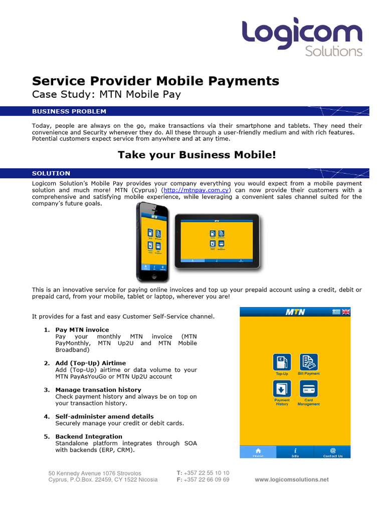Case Study MTN Mobile Pay | PDF | Debit Card | Credit Card