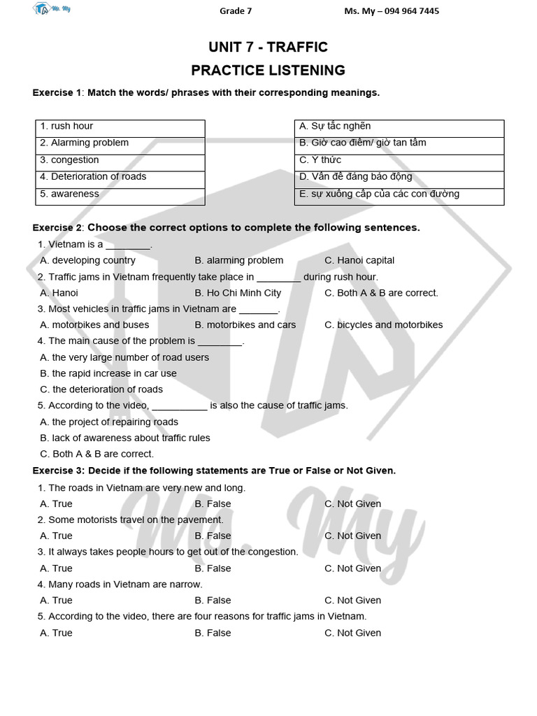 g7 Unit 7 Listening | PDF