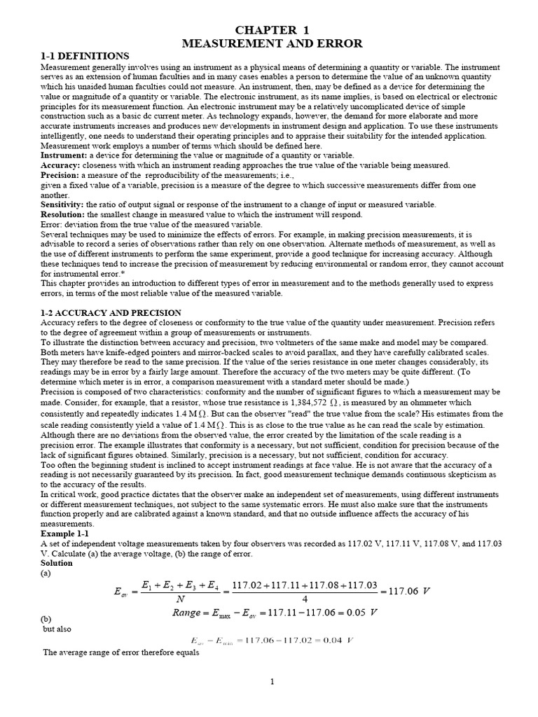 Ch1 8 Pdf Accuracy And Precision Observational Error