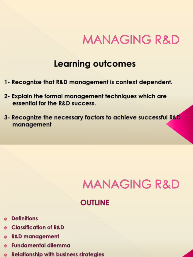 Managing RND | PDF | Research And Development | Strategic Management