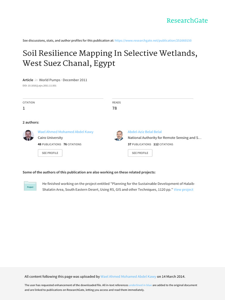 Soil Resilience Mapping in Selective Wet | PDF