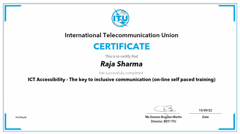 ITU Certificate | PDF
