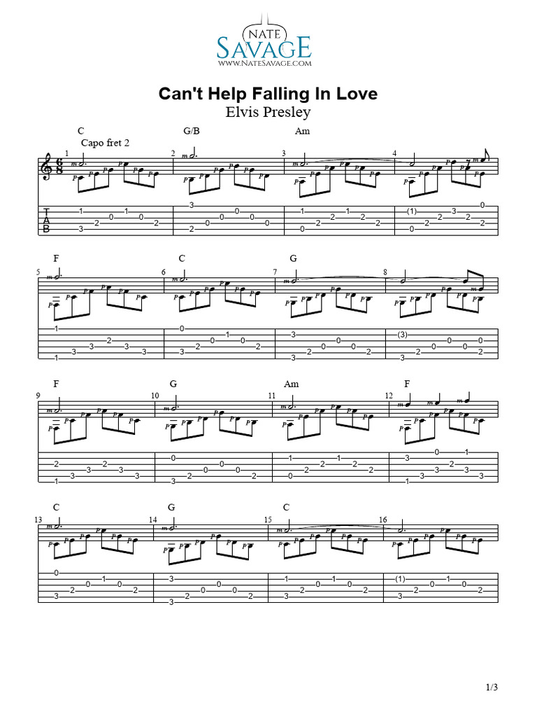 Cant Help Falling in Love Music Sheet | PDF