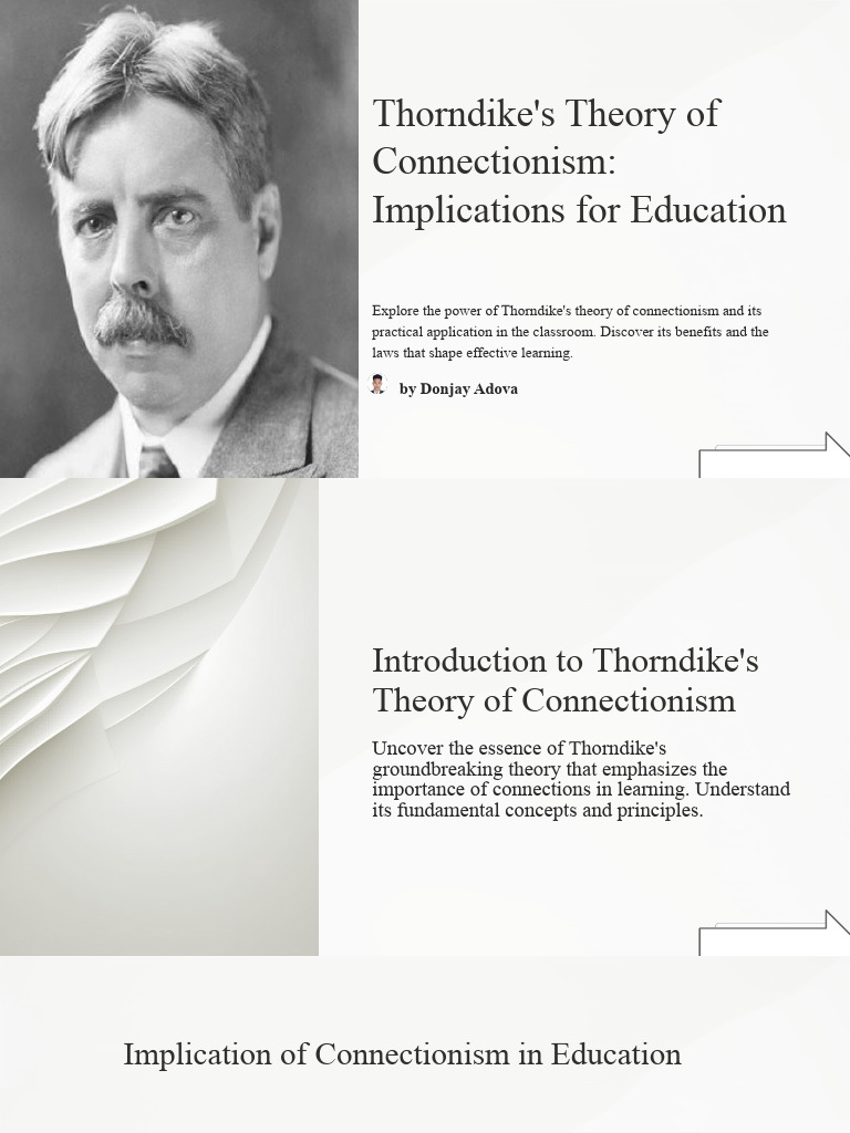 Thorndikes Theory of Connectionism Implications For Education | PDF