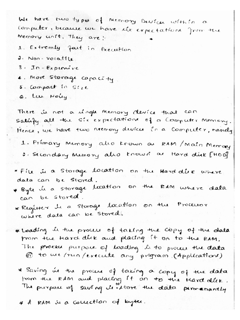 4.primary Memory (RAM) | PDF