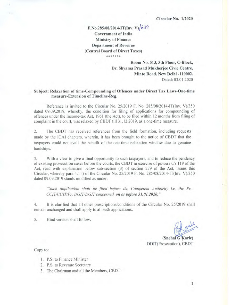 Circular 1 2020 | PDF | Taxation | Taxes