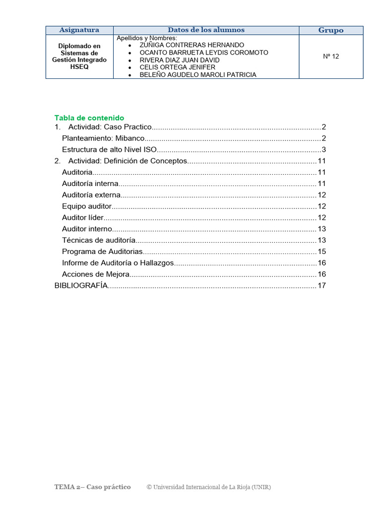 Diplomado de HSEQ ACTIVIDAD 4 | PDF | Auditoría | Sustentabilidad
