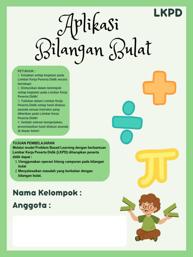 Creative Light Green Math Notebook Cover | PDF