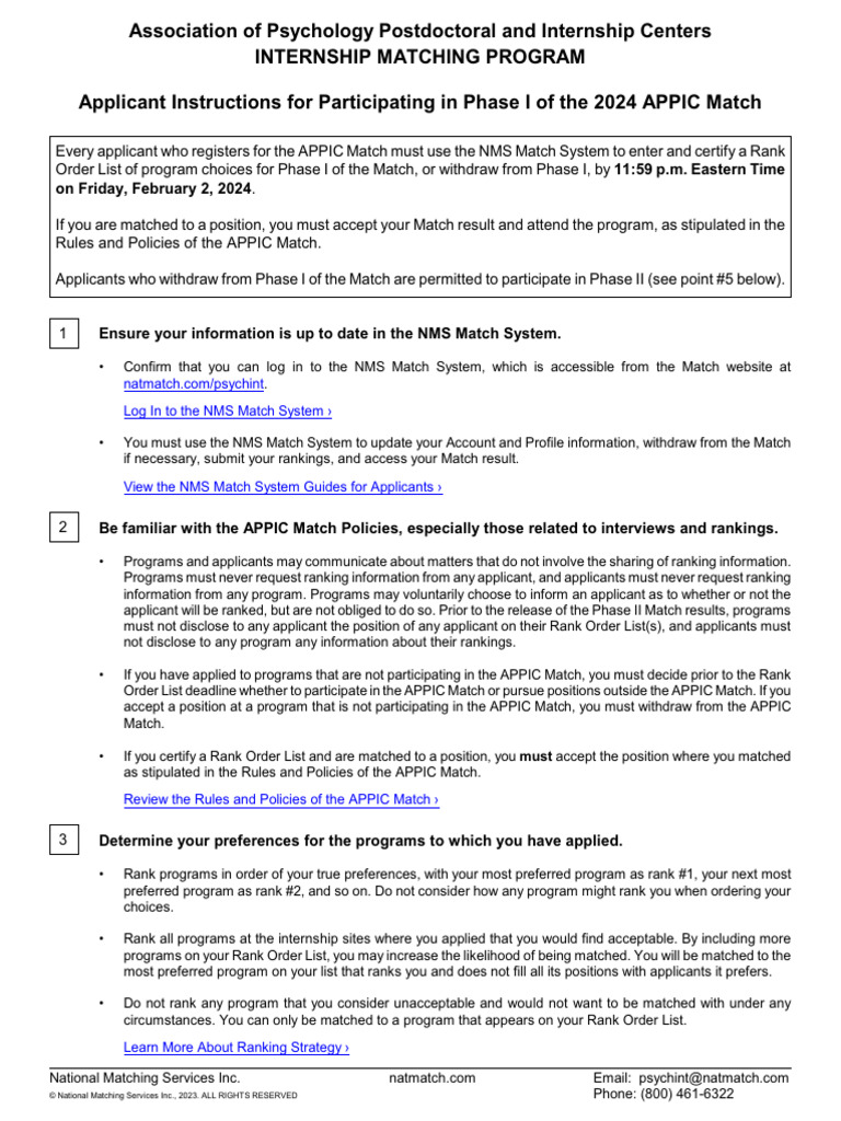 Applicant Instructions Phase1 | PDF
